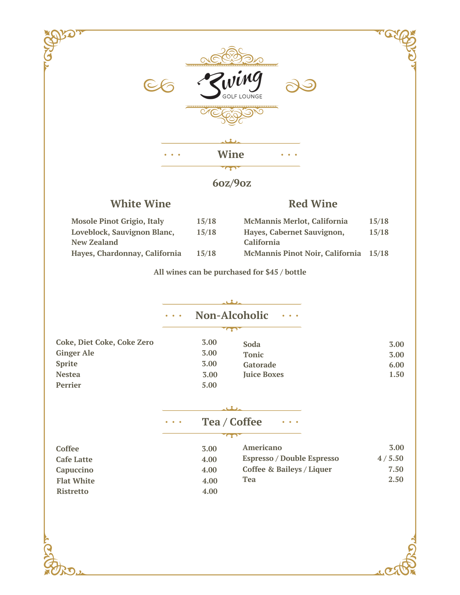 Our Food Menu | Indoor Golf Simulator in Etobicoke
